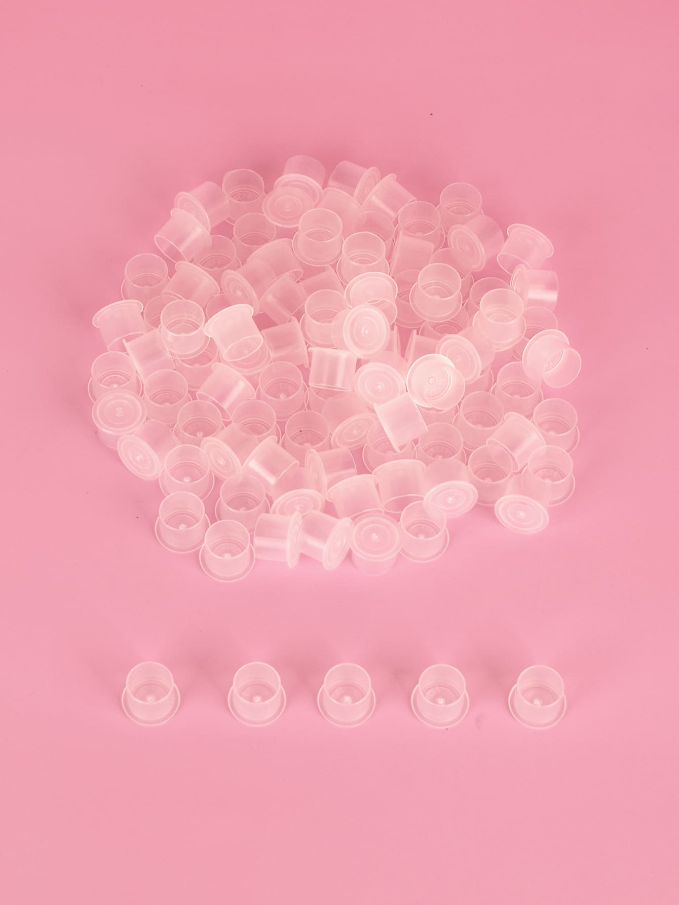 100pcs Disposable Tattoo Ink Caps M Tattoo Ink Cups With Base Clear ...