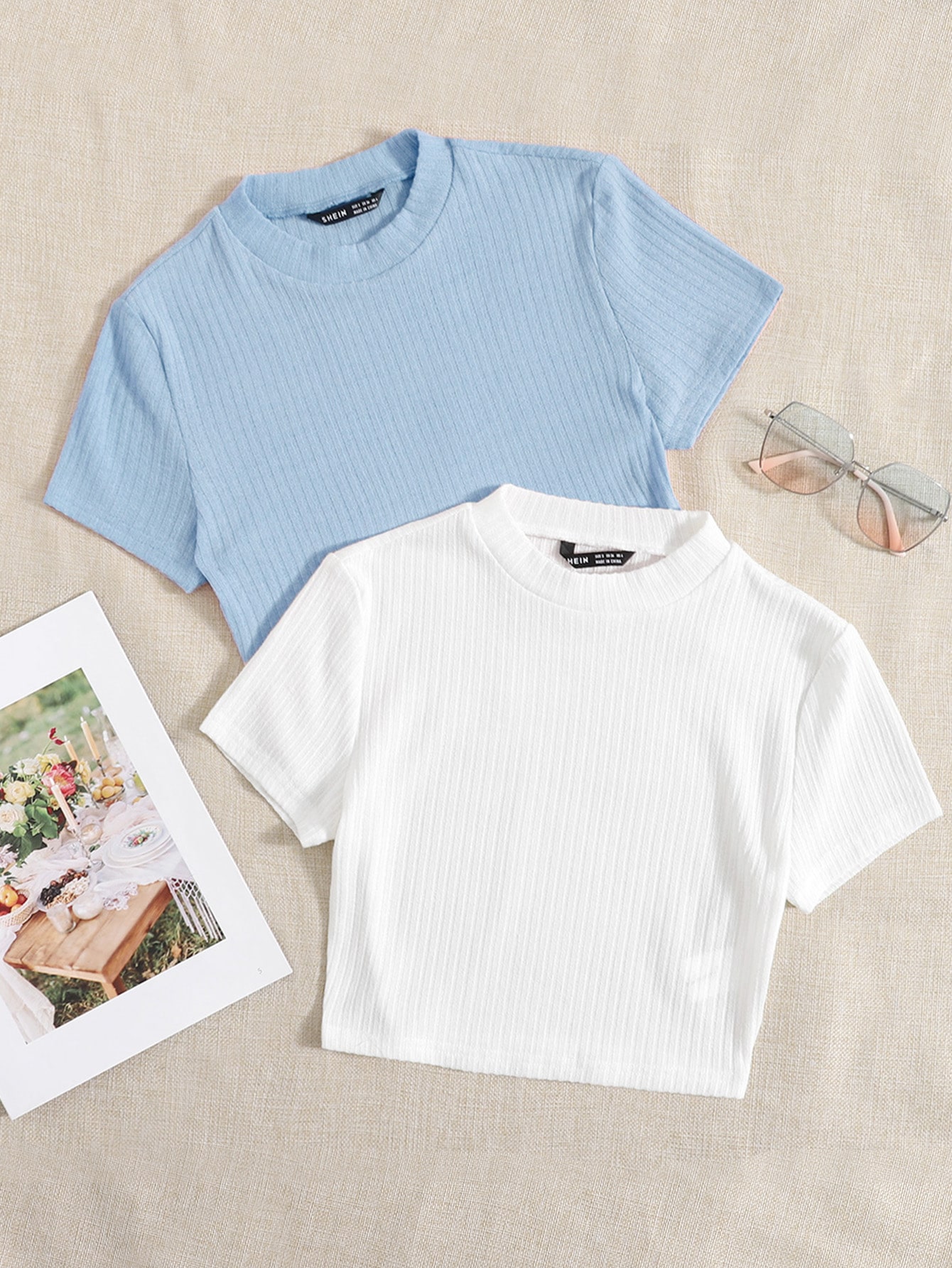 SHEIN Qutie 2 Pack Rib-knit Top | SHEIN USA