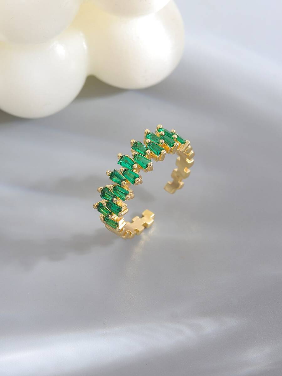 Cubic Zirconia Decor Cuff Ring | SHEIN USA