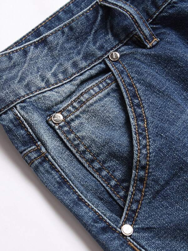 Men Cotton Ripped Zip Detail Seam Front Jeans | SHEIN USA