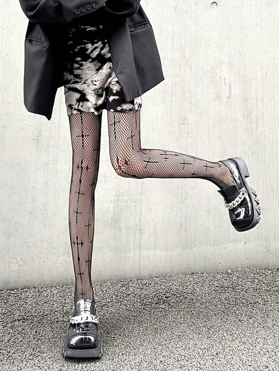 Cross Pattern Fishnet Tights | SHEIN USA