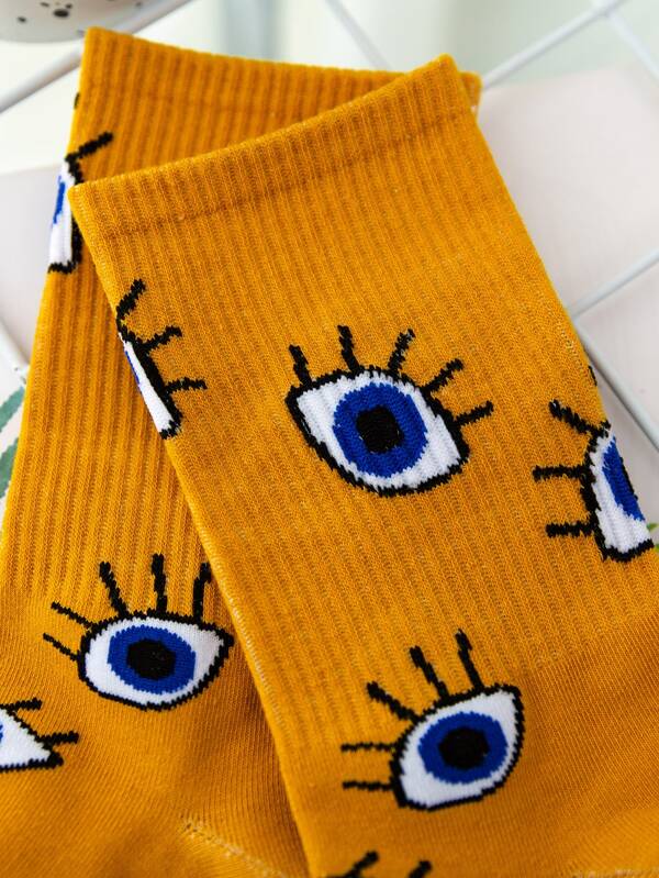 Eye Pattern Crew Socks | SHEIN EUR