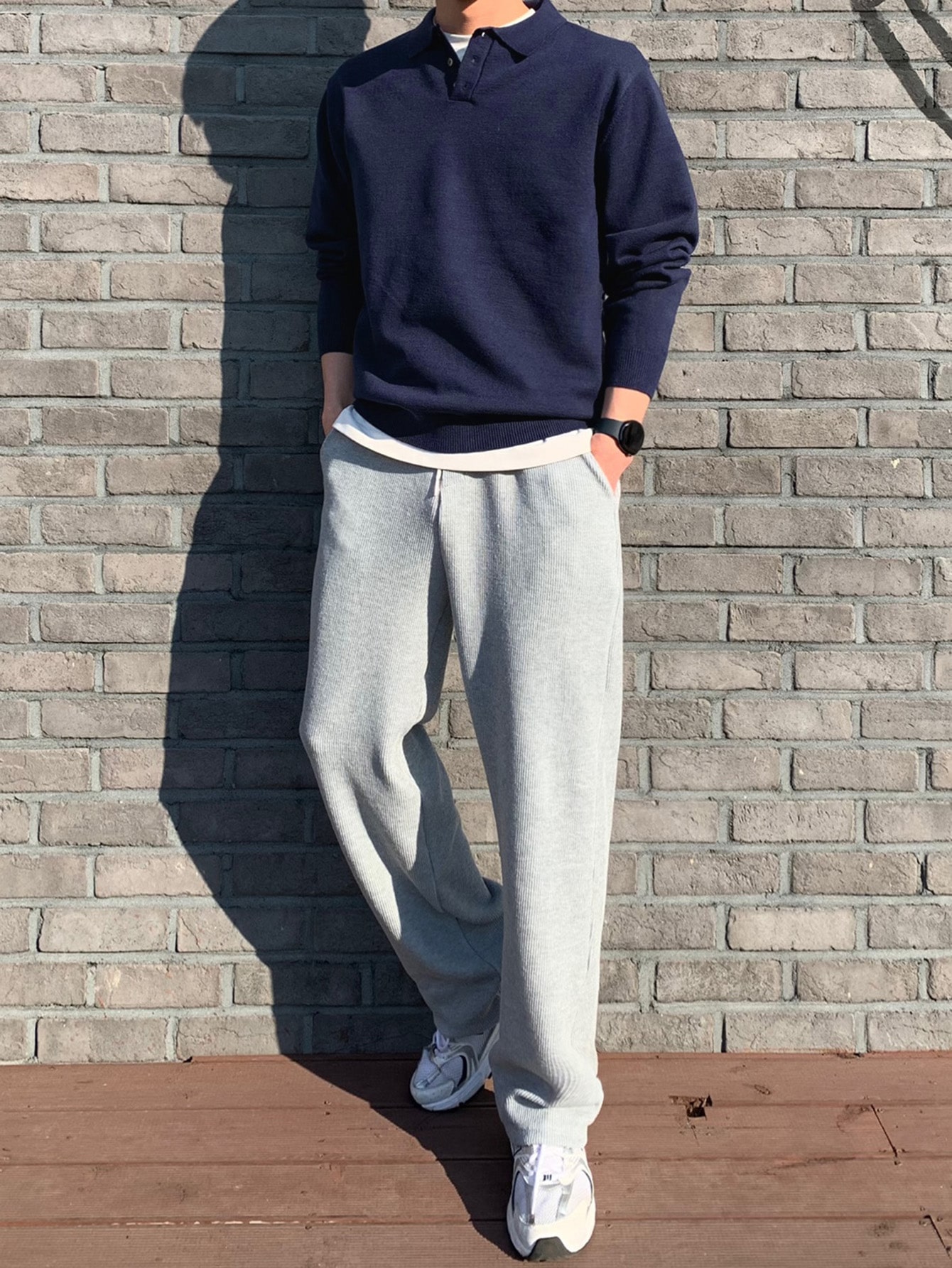 DAZY Men Solid Polo Neck Jumper | SHEIN UK