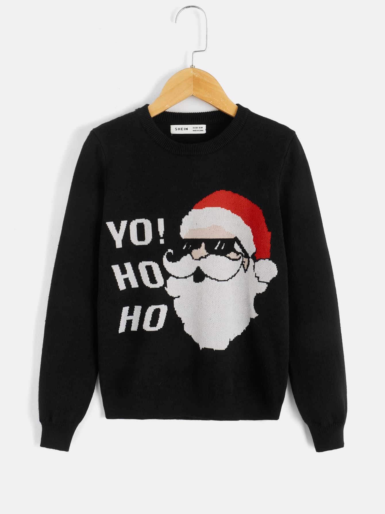 SHEIN Tween Boy Ugly Christmas Santa & Letter Pattern Sweater | SHEIN EUR