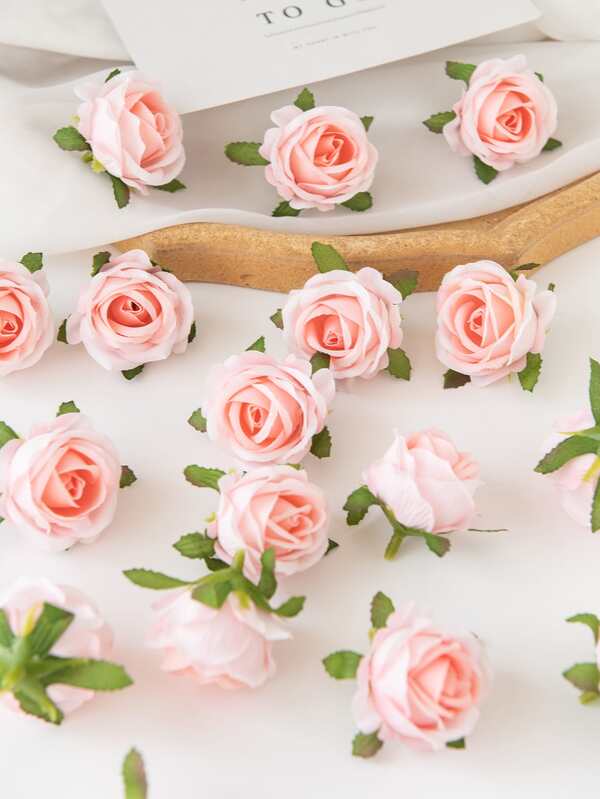 10pcs Artificial Flower Head, Plastic Fake Rose Head For Home Decor ...