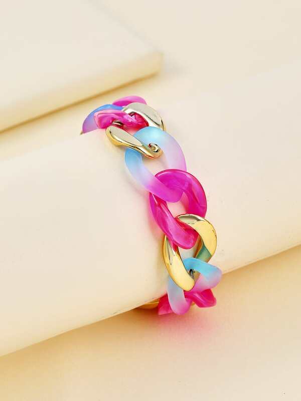 Color Block Chain Bracelet | SHEIN USA