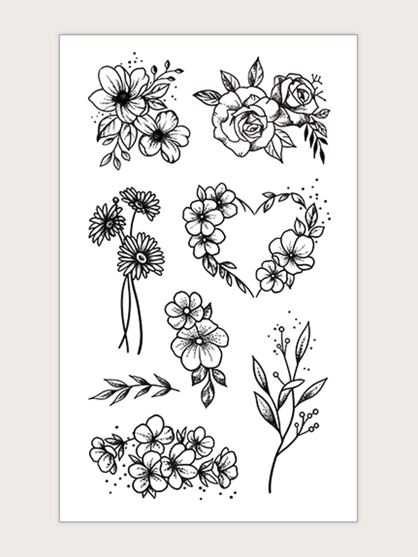 1sheet Flower Pattern Tattoo Sticker | SHEIN USA