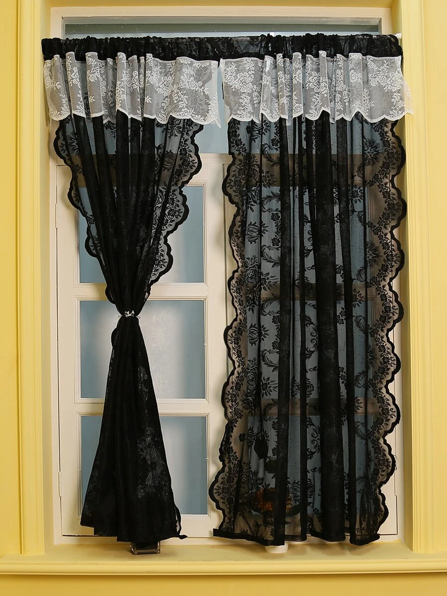 1pc Lace Design Sheer Curtain | SHEIN USA