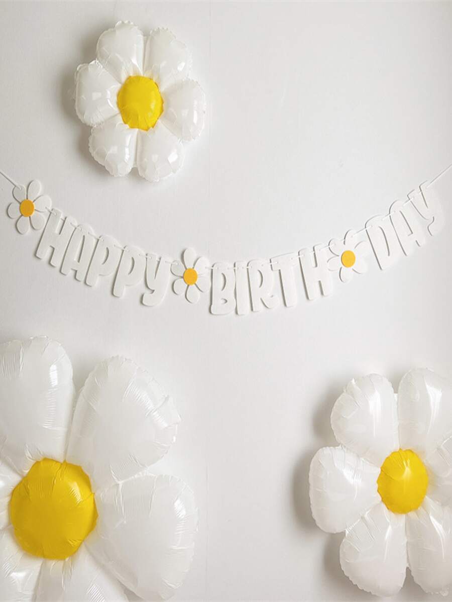 1pc Flower Pattern Birthday Party Pull Flag | SHEIN USA