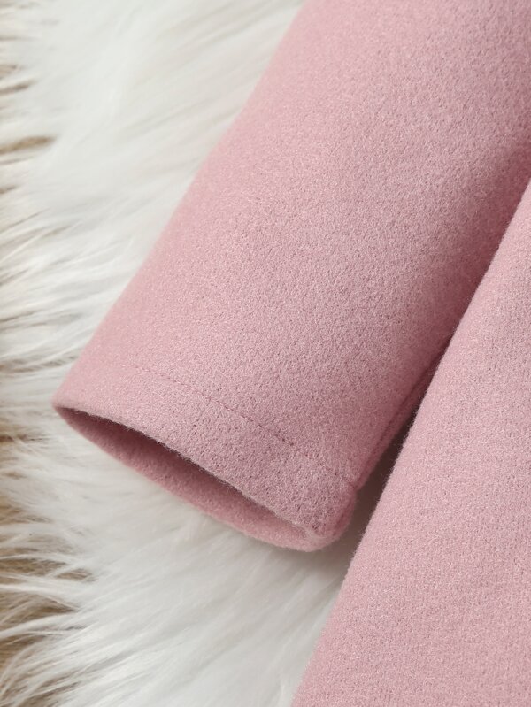 SHEIN Kids SUNSHNE Toddler Girls Bow Front Overcoat & Hat | SHEIN USA