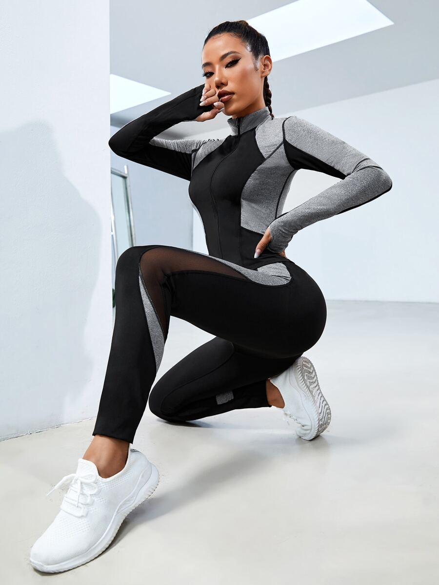 SHEIN Sport Studio 2pcs Fitness Yoga Suit Gym Outfits Set & Contrast ...