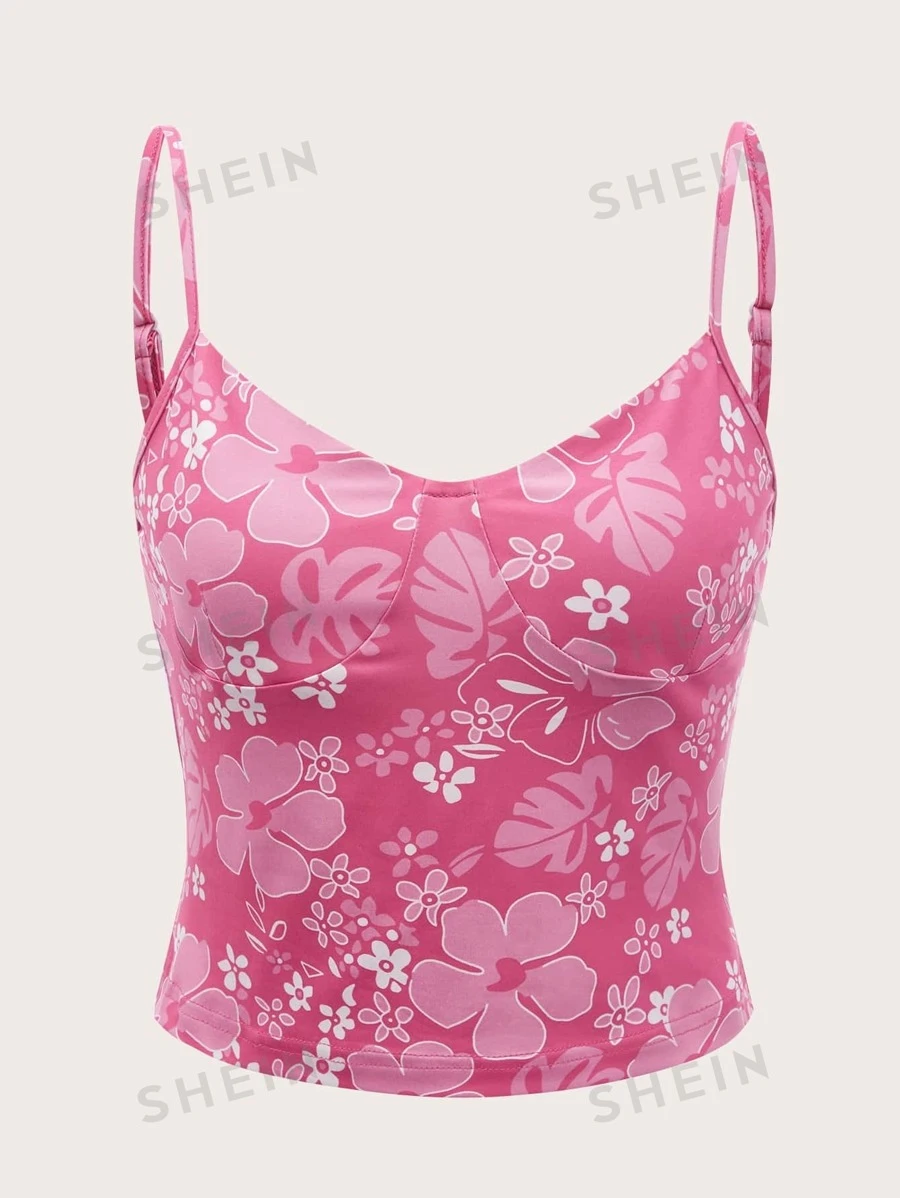 SHEIN ICON Top De Tirantes Con Estampado Floral De La Primavera Del Y2k ...