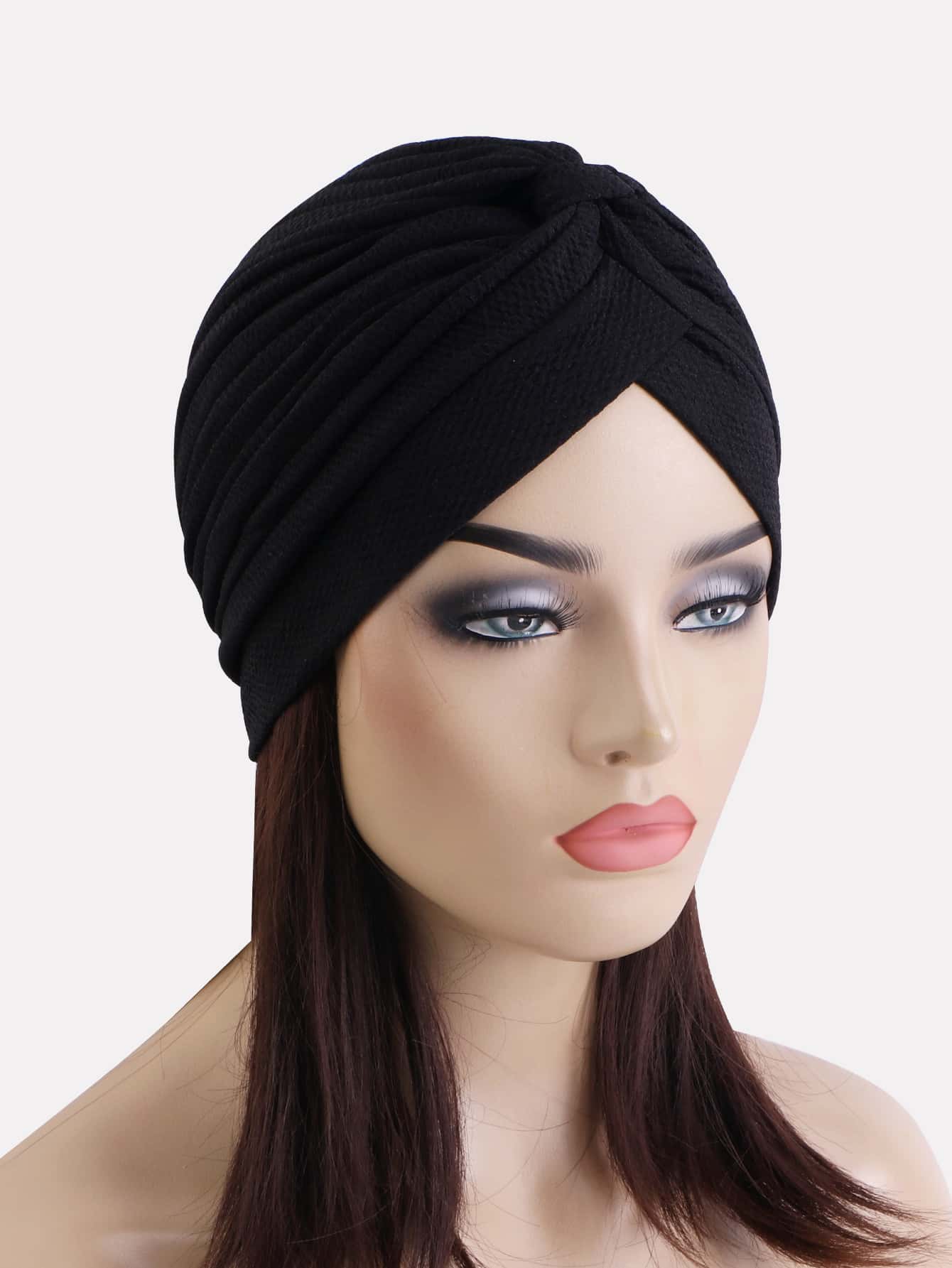 1pc Women Fashion Best Ruched Black Head Wrap Bonnet Hair Bonnet Turban ...