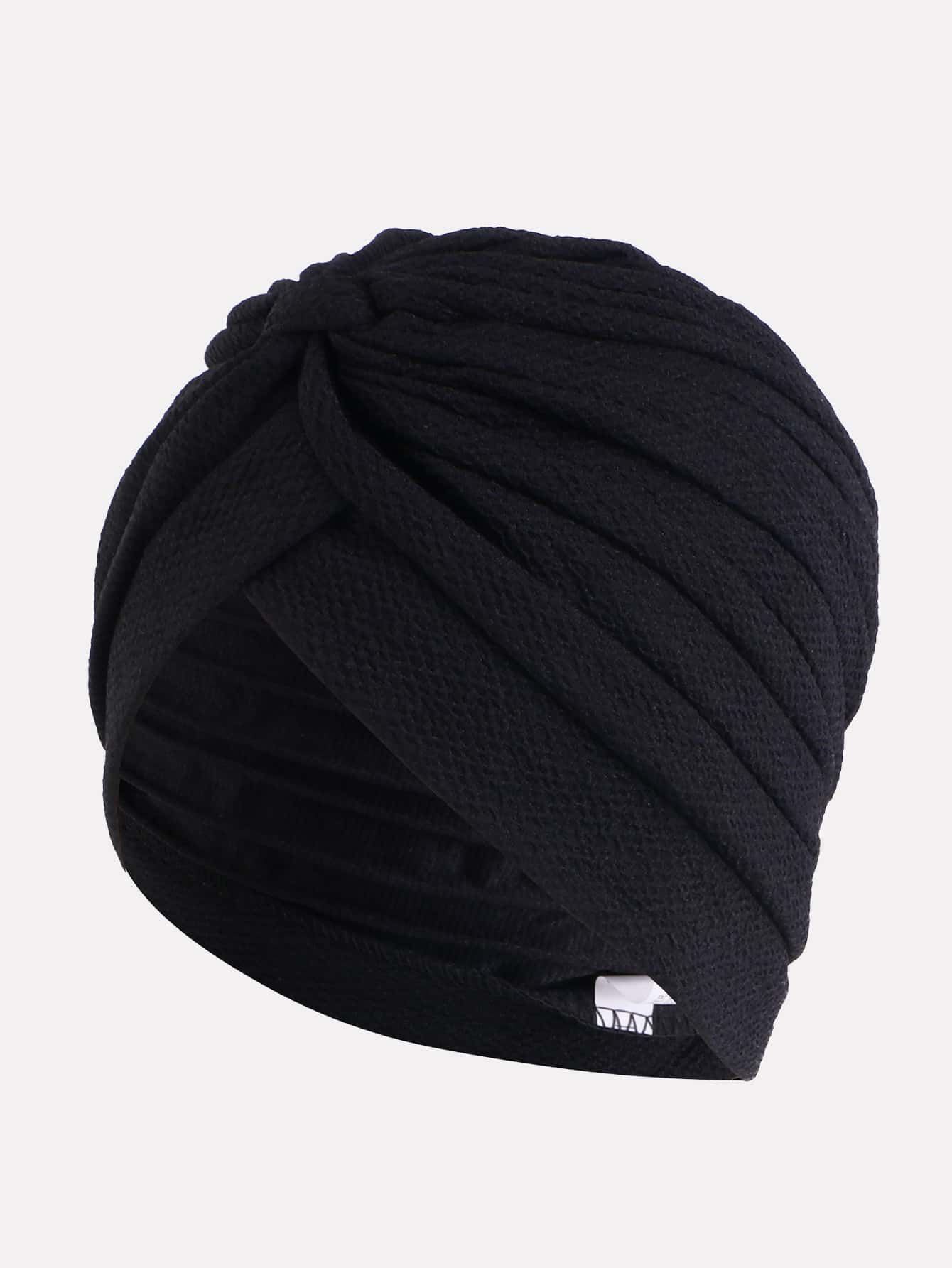 1pc Women Fashion Best Ruched Black Head Wrap Bonnet Hair Bonnet Turban ...