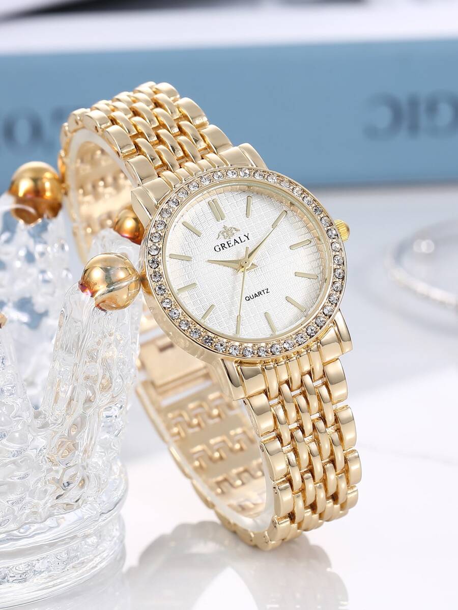GREALY Rhinestone Decor Quartz Watch Holiday | SHEIN South Africa