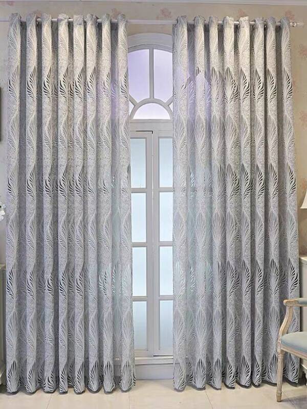 Jacquard Feather Single Panel Curtain, Modern Jacquard Design Single ...