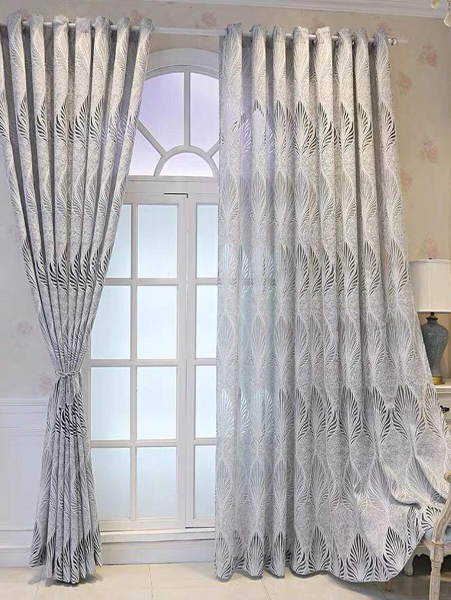 Jacquard Feather Single Panel Curtain, Modern Jacquard Design Single ...
