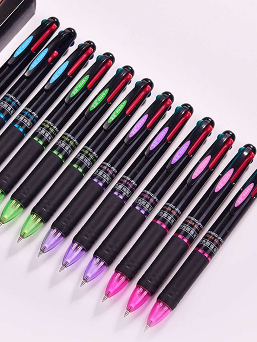 3pcs 4 In 1 Random Color Ballpoint Pen | SHEIN