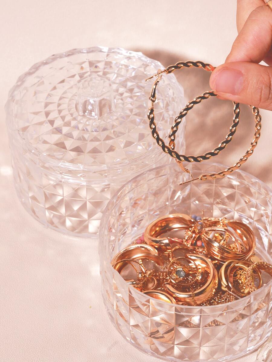 SHEIN Basic living Boîte De Rangement De Bijoux Transparente 1 Pièce ...