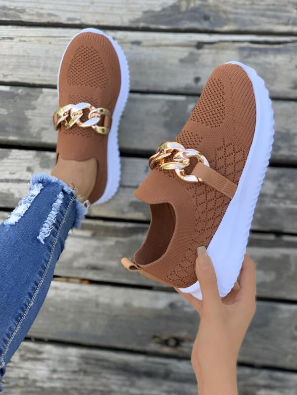 Chain Decor Slip-On Running Shoes | SHEIN USA