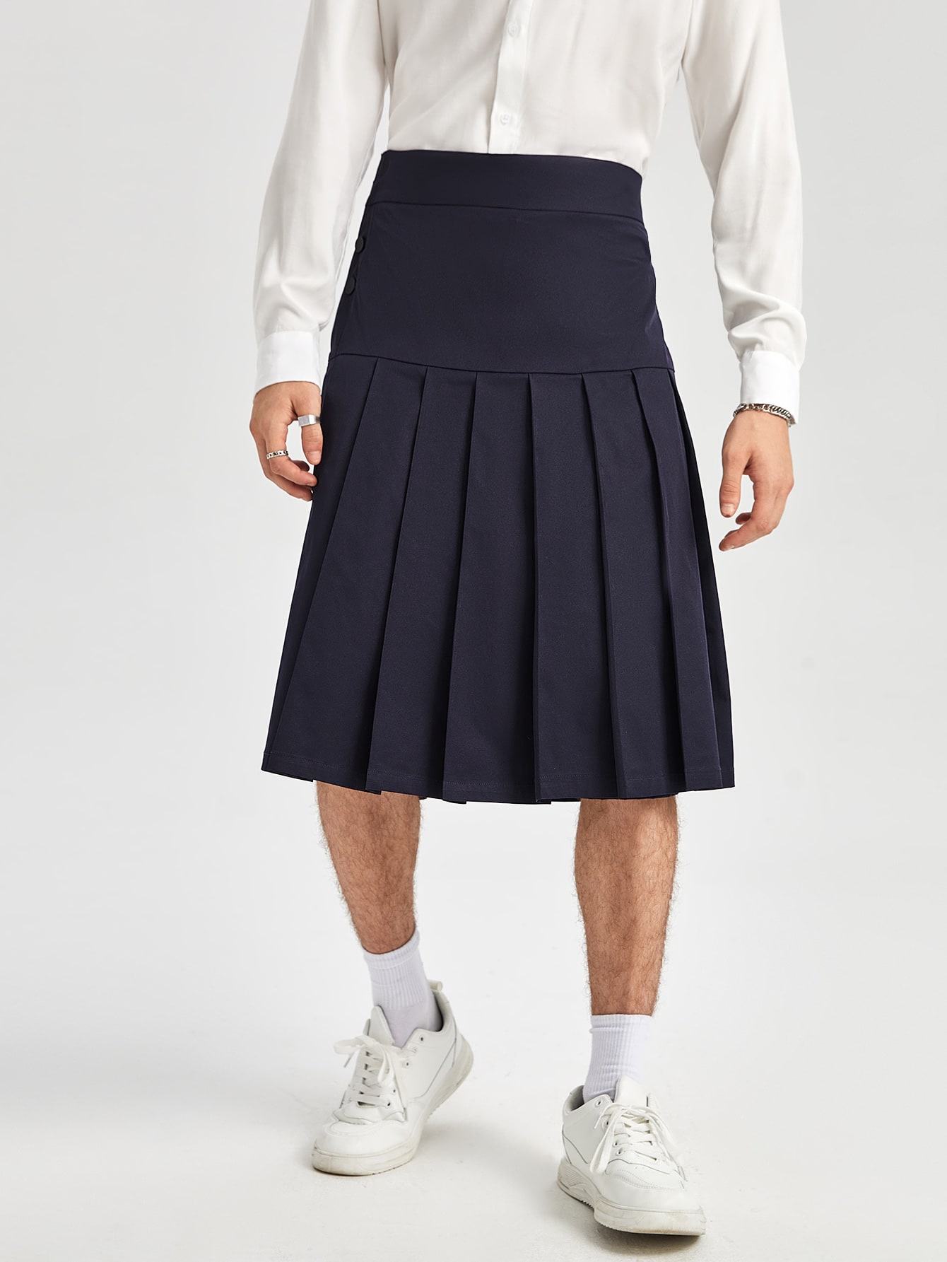 SHEIN X BEATSTREET Men Solid Pleated Hem Skort | SHEIN USA