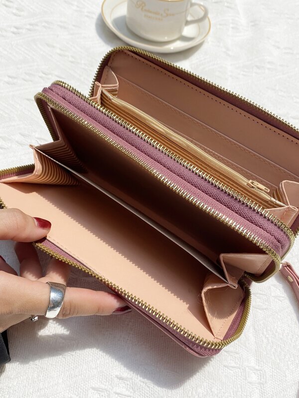 Quilted Letter Graphic Long Wallet Checkbook Cover Lightweight,Modern ...