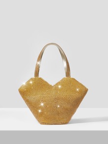 Rhinestone Decor Double Handle Evening Bag | SHEIN USA