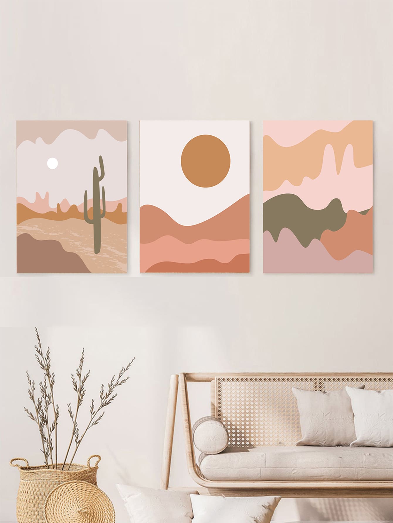 3pcs Abstract Landscape Print Unframed Painting | SHEIN USA
