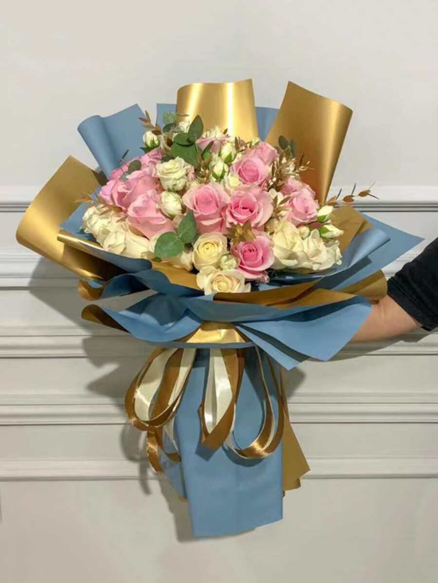 10pcs 58 X 58cm Double-sided Color Flower Wrapping Paper, Plain Gift ...