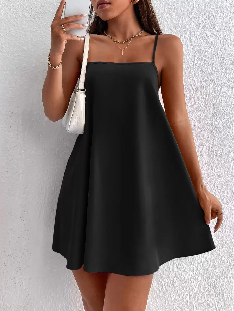 SHEIN PETITE Solid Cami Dress | SHEIN USA