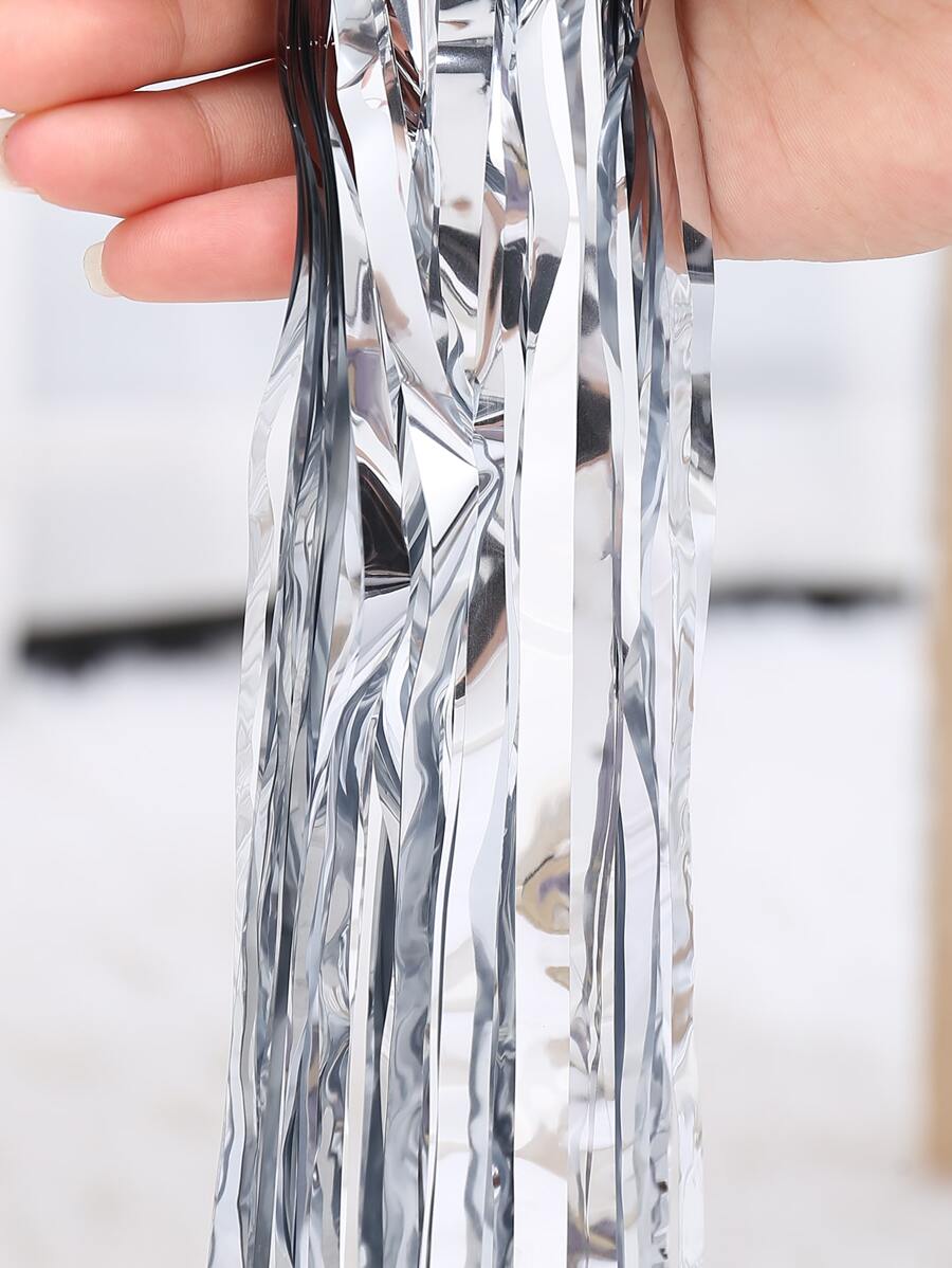 1pc Fringe Trim Disposable PE Table Skirt,Simple Holographic Self ...