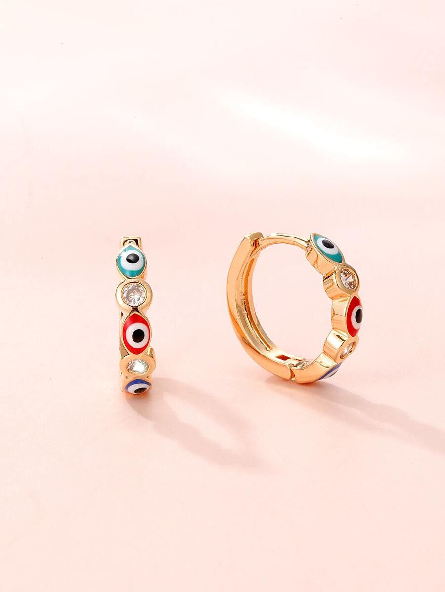 Evil Eye Decor Hoop Earrings | SHEIN USA
