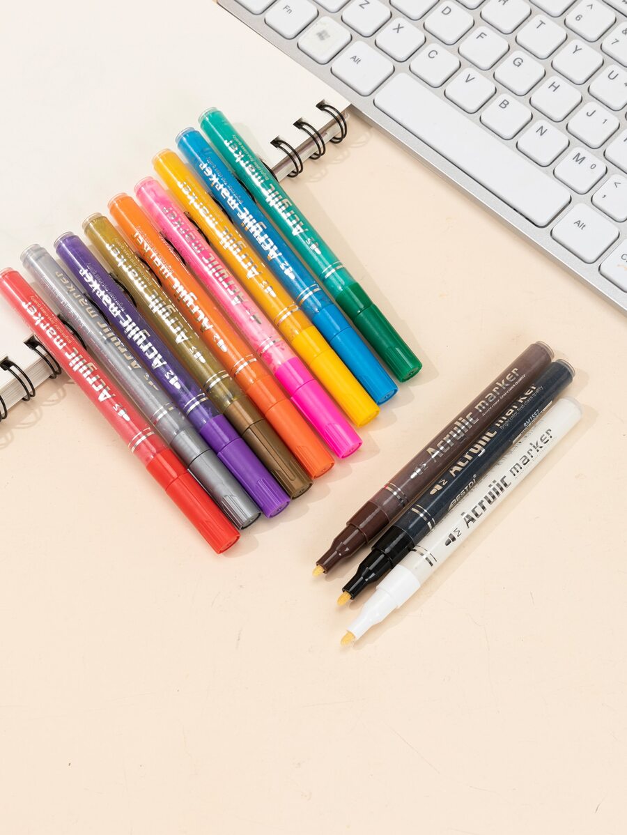 12pcs Acrylic Marker Set | SHEIN UK