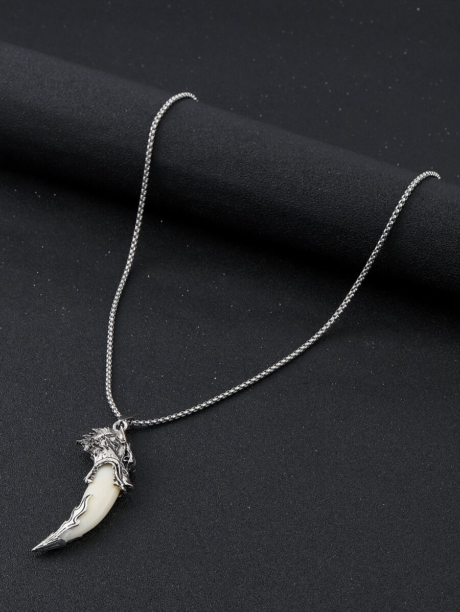 Fashionable and Popular Men Wolf Teeth Pendant Necklace Alloy for ...