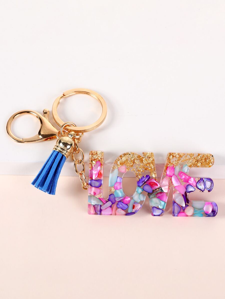 Tassel & Letter Charm Keychain | SHEIN USA
