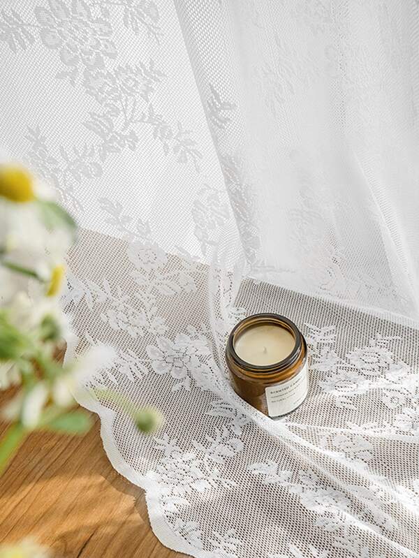 Floral Lace Single Panel Sheer Curtain | SHEIN USA