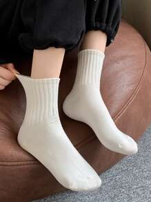 6pairs Solid Women Crew Socks | SHEIN USA