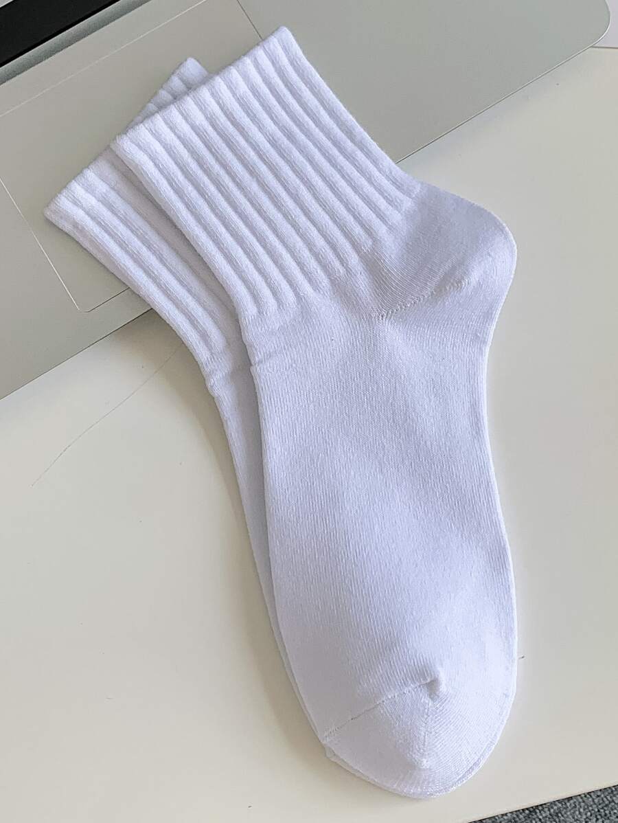 6pairs Solid Women Crew Socks | SHEIN USA
