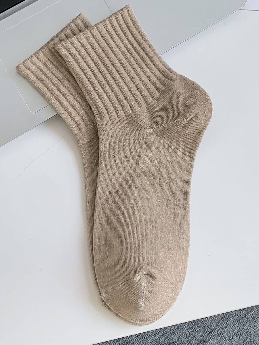 6pairs Solid Women Crew Socks | SHEIN USA