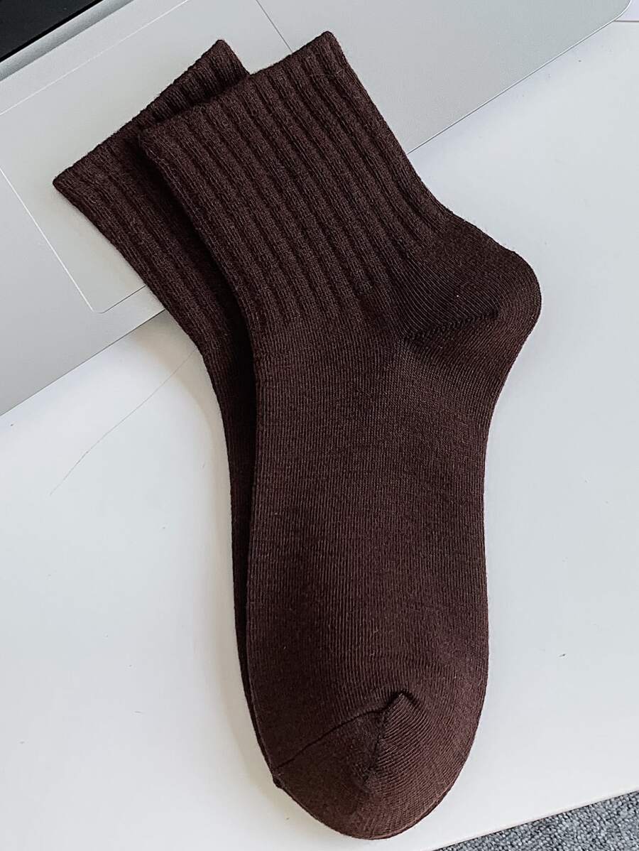 6pairs Solid Women Crew Socks | SHEIN USA