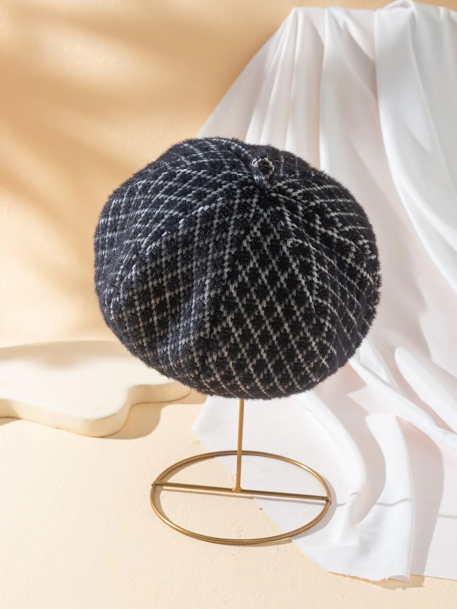 Plaid Pattern Beret | SHEIN USA