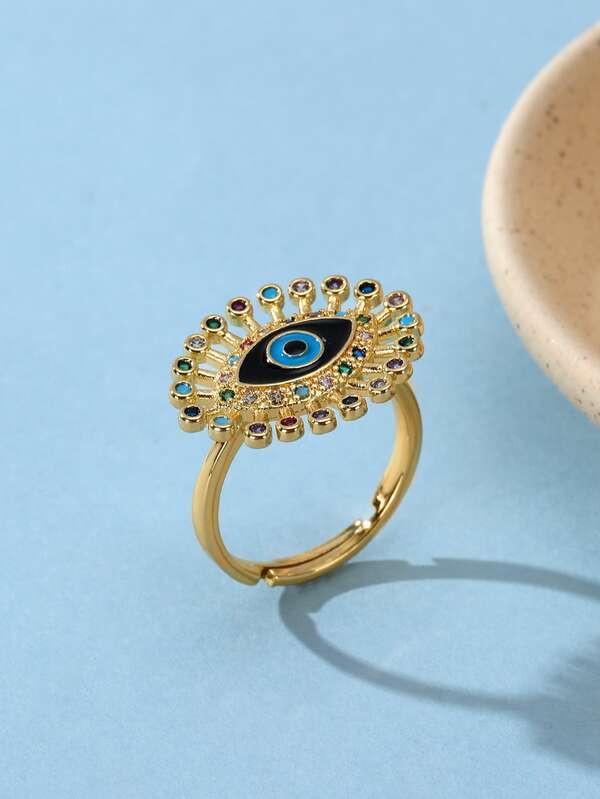 Rhinestone Eye Decor Ring | SHEIN USA