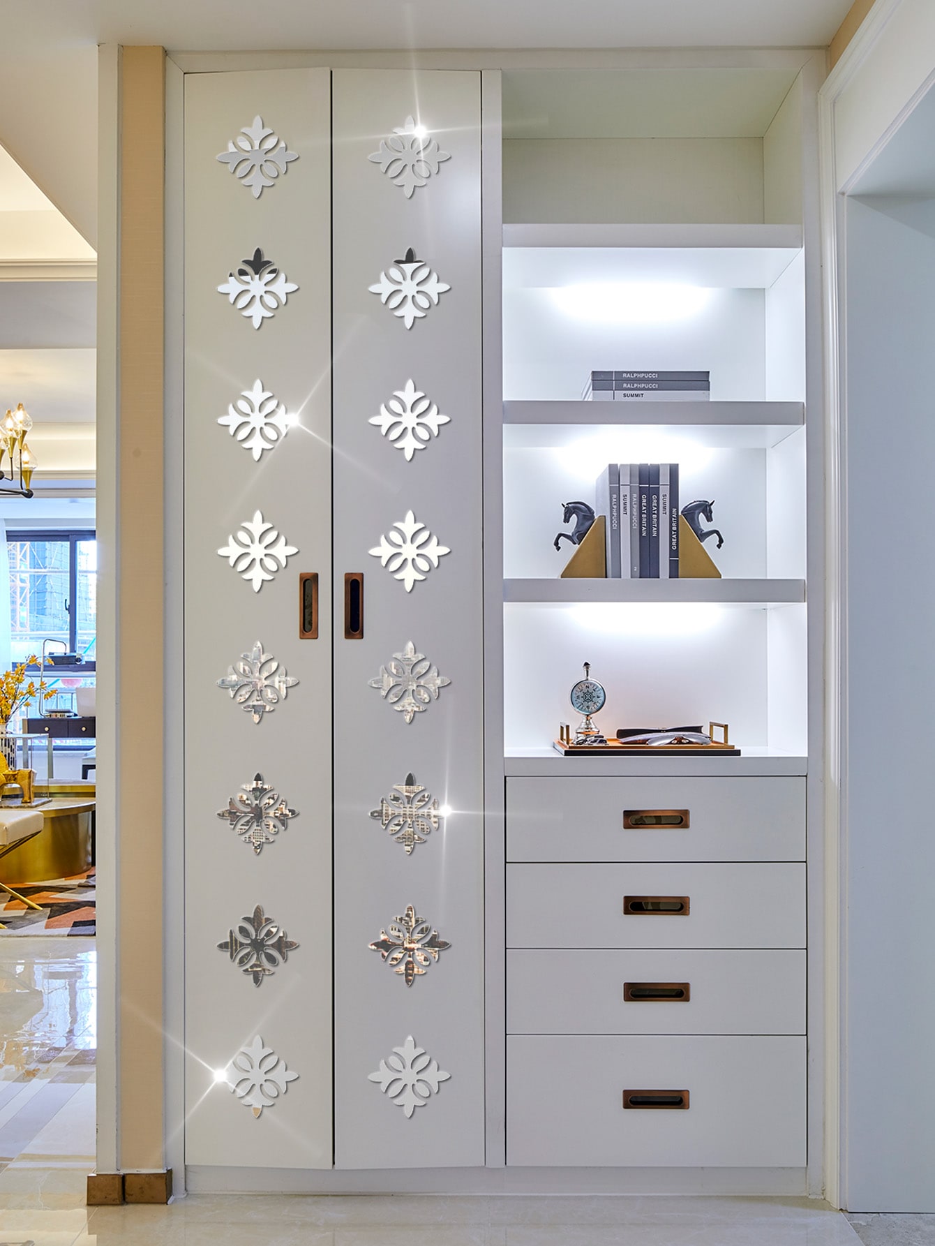 10pcs Geometric Design Mirror Wall Sticker