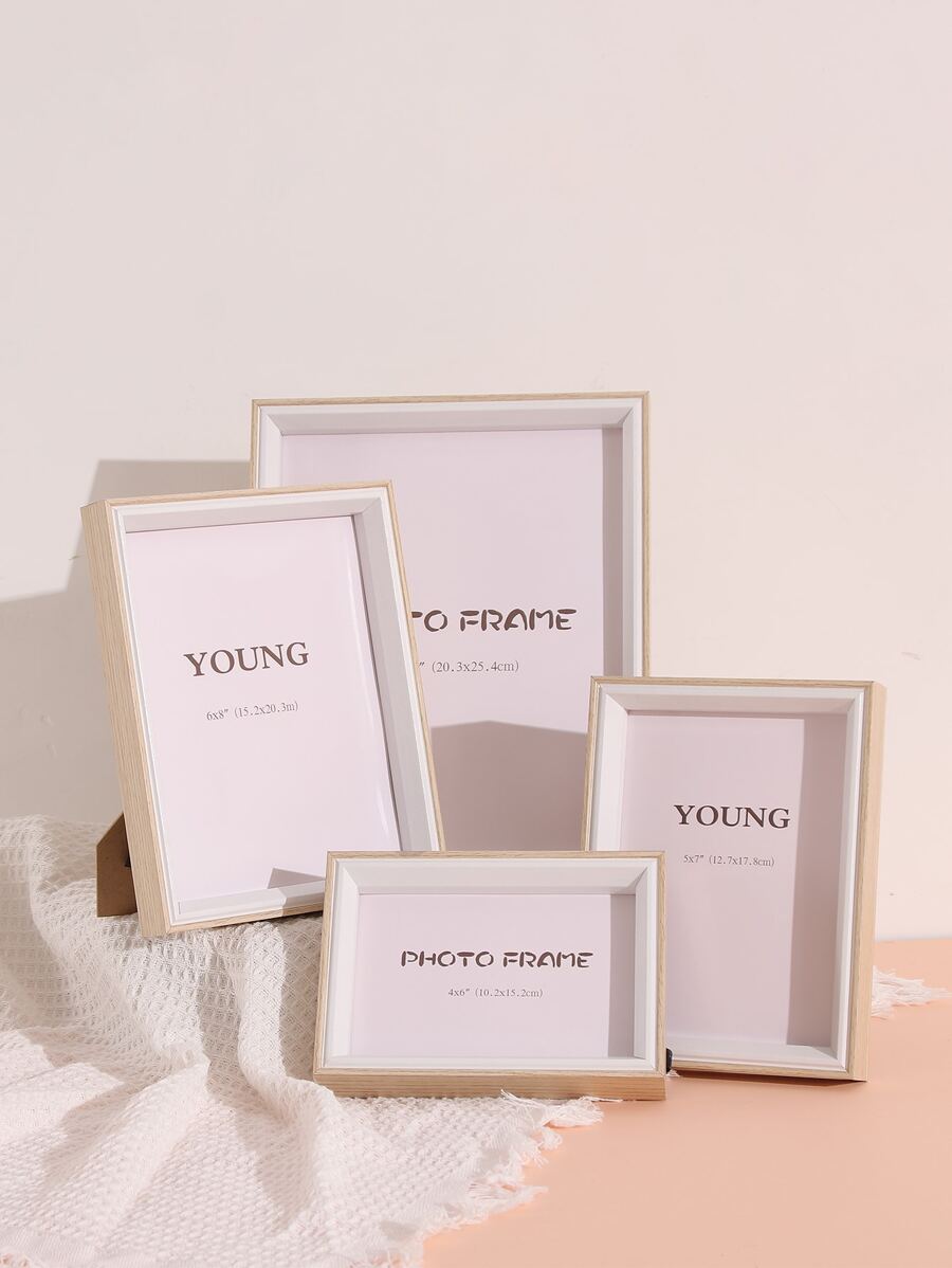 1pc Natural Wood-Color Wall Mountable Display Case With White Interior ...