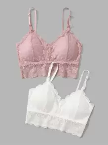 SHEIN Maternity 2packs Floral Lace Nursing Bra Lingerie For Mother for ...