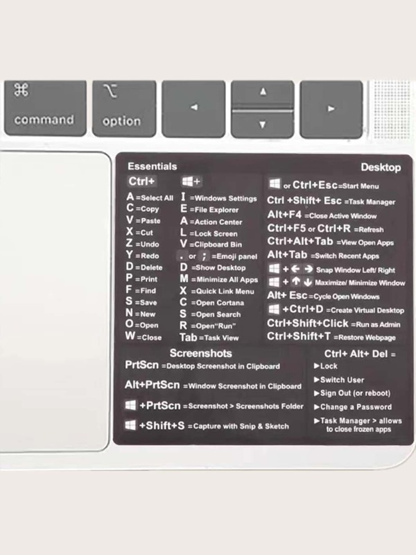 1pc Reference Keyboard Shortcut Laptop Sticker | SHEIN UK