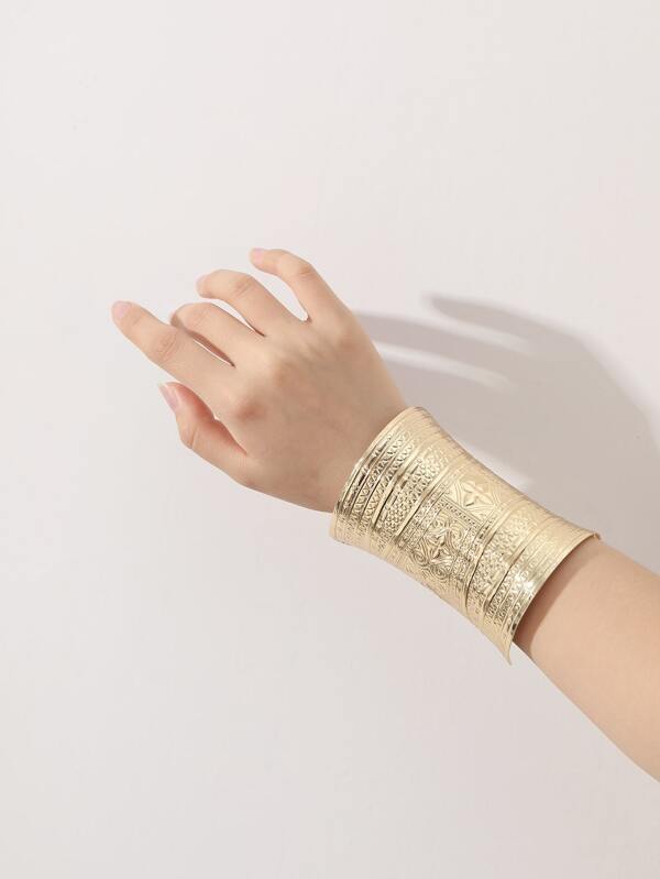 Textured Wide Cuff Bangle | SHEIN USA