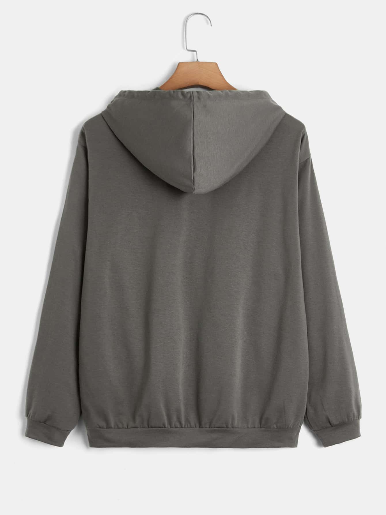 Fairycore Butterfly Print Zip Up Drop Shoulder Drawstring Hoodie ...