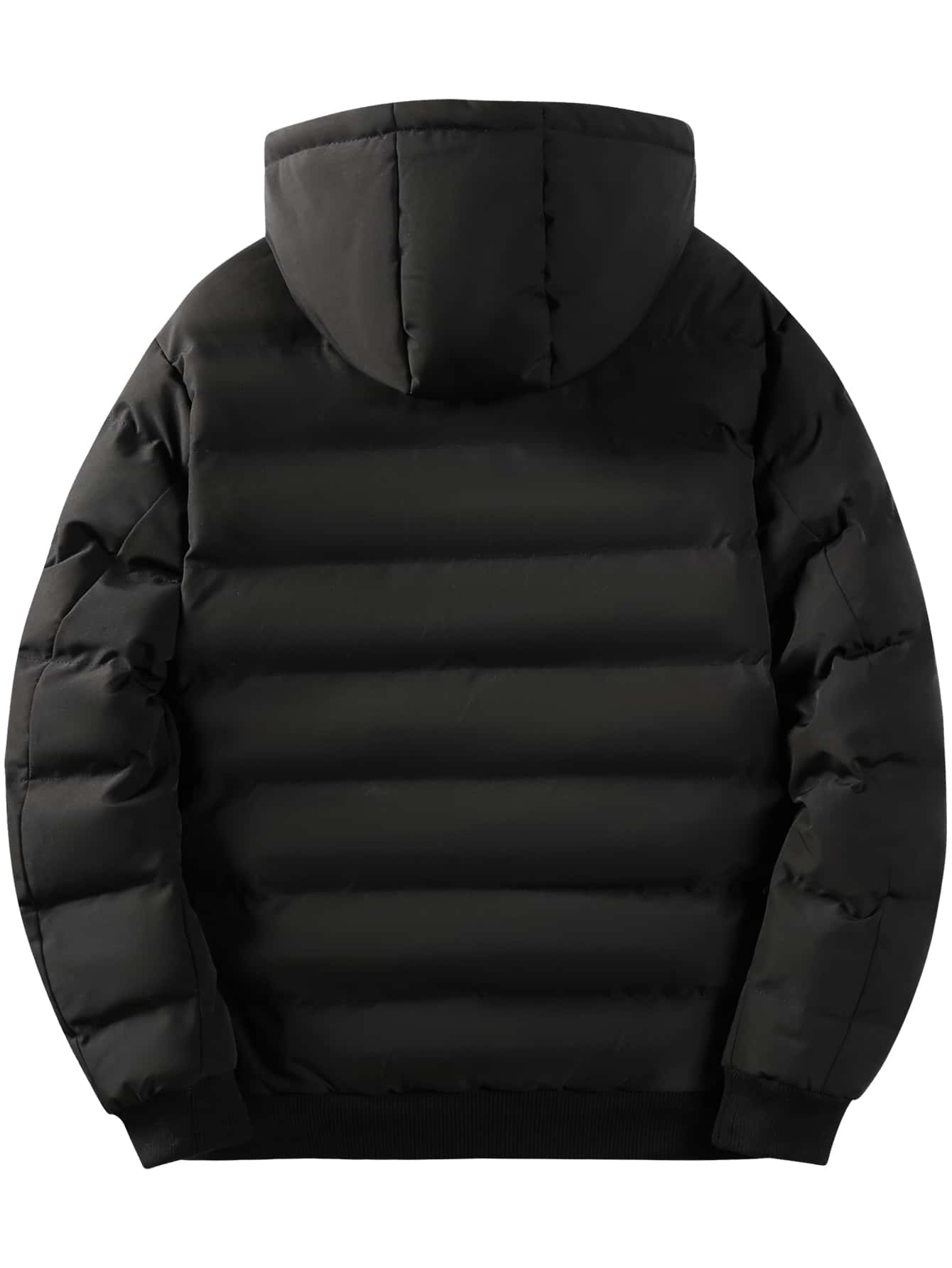 Manfinity Loose Fit Men's Two Tone Letter Graphics Drawstring Hooded Puffer Coat | SHEIN EUR