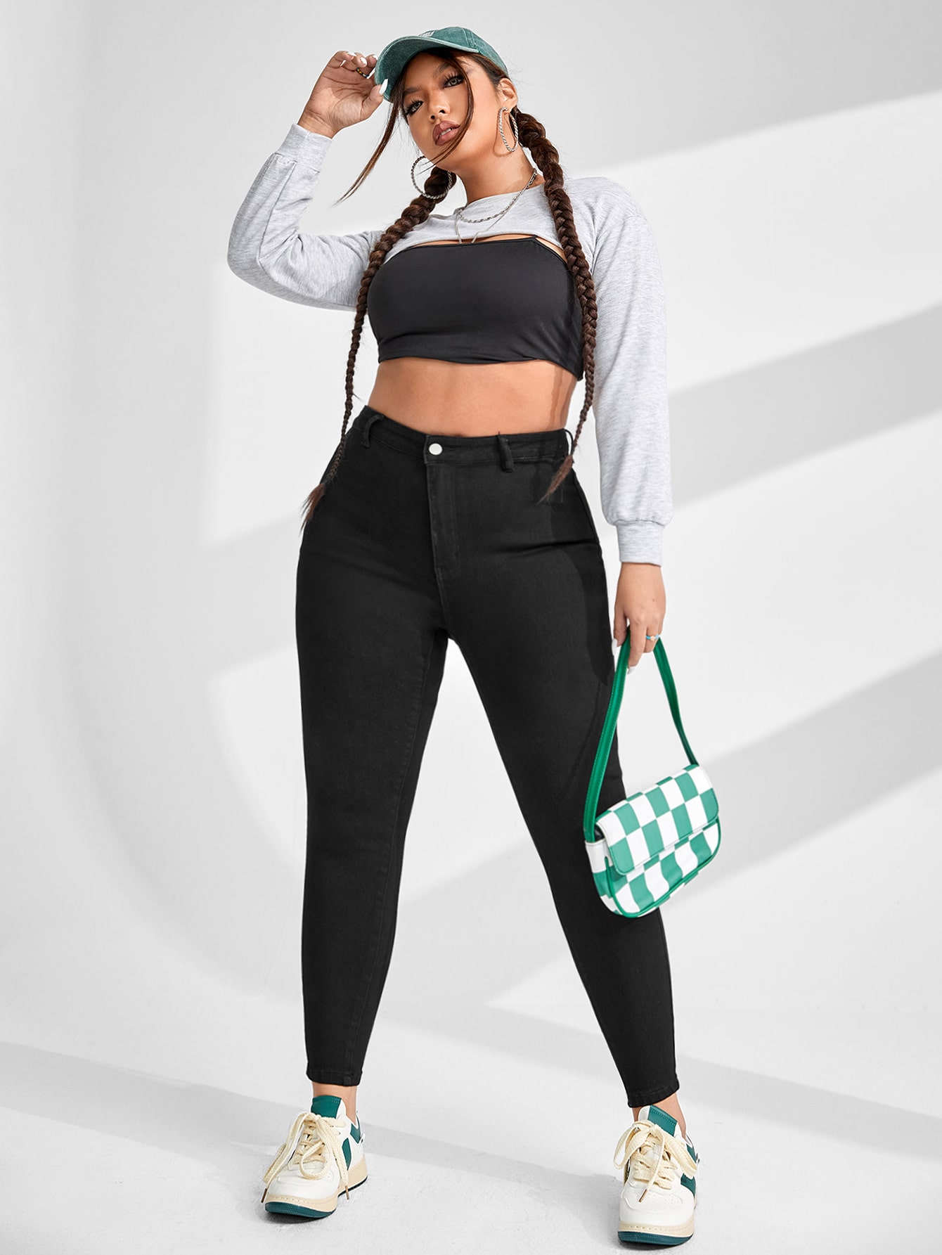 SHEIN Plus High Waist Skinny Jeans | SHEIN USA